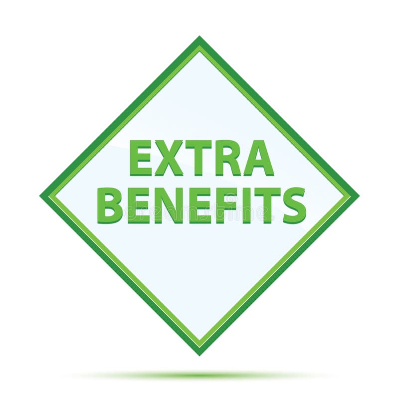 Extra Benefits Modern Abstract Green Diamond Button Stock Illustration ...