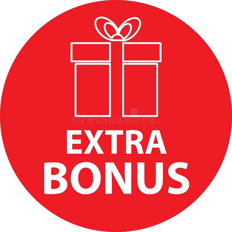 Extra Bonus Label Banner on White Background. Red Extra Bonus Sign ...