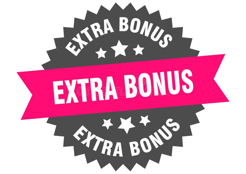 Extra Bonus. Extra Bonus Round Pink Label Isolated on Transparent ...