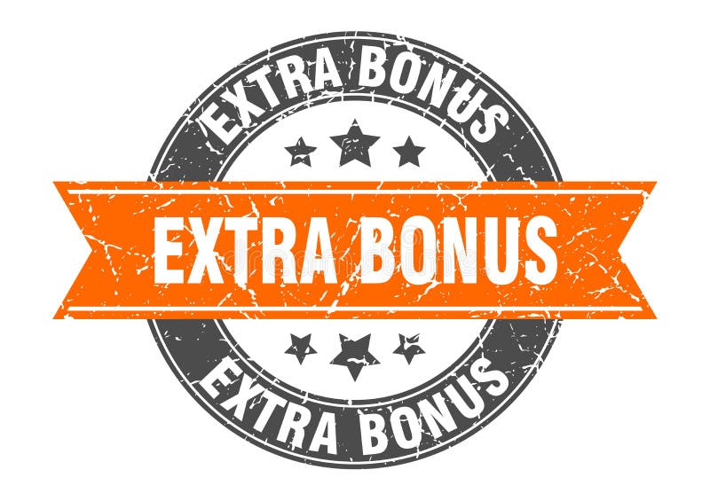 Extra Bonus Round Stamp with Ribbon. Label Sign Stock Vector ...