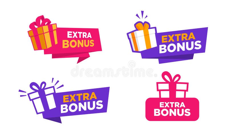 Extra Bonus Sticker Collection. Suitable for Sales Promotion Stock ...