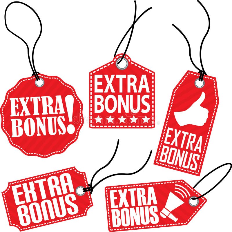 Extra Bonus Tag Set, Vector Illustration Stock Vector - Illustration of ...
