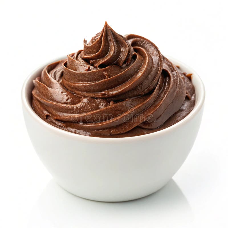 Extra Creamy Chocolate Mousse Isolated on White Background Stock ...