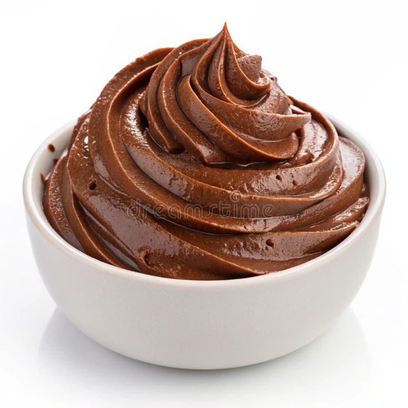 Extra Creamy Chocolate Mousse Isolated on White Background Stock ...