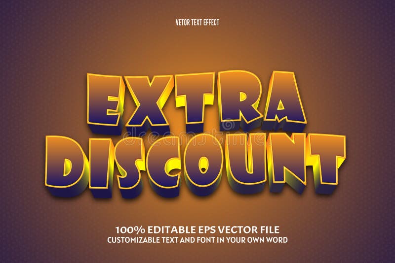 Extra Discount Editable Text Effect 3 Dimension Emboss Comic Style ...