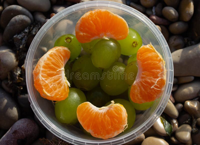 Extra Healthy and Colorful Breakfast on a Rocky Beach Stock Image ...