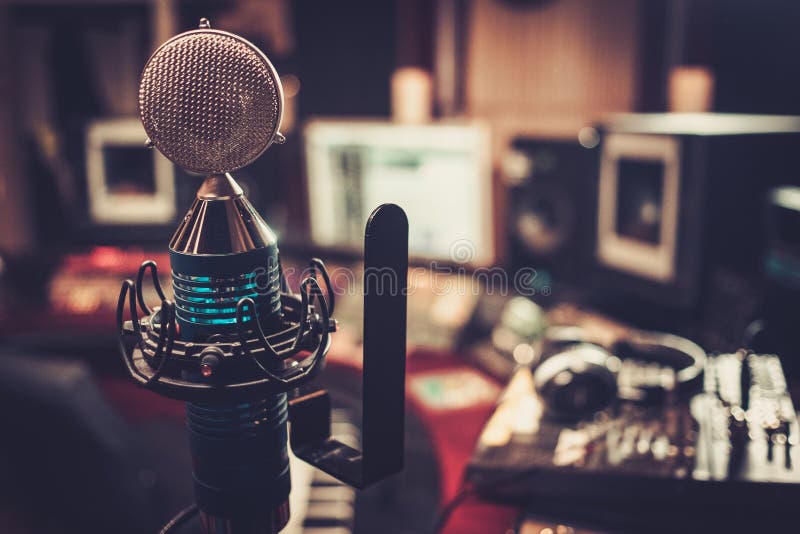 Extra High Definition Microphone at Recording Studio. Stock Photo ...