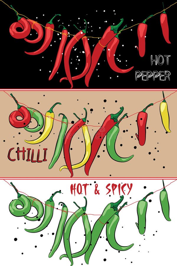 Extra Hot Chilli Peppers. Vector Illustration. Stock Vector ...