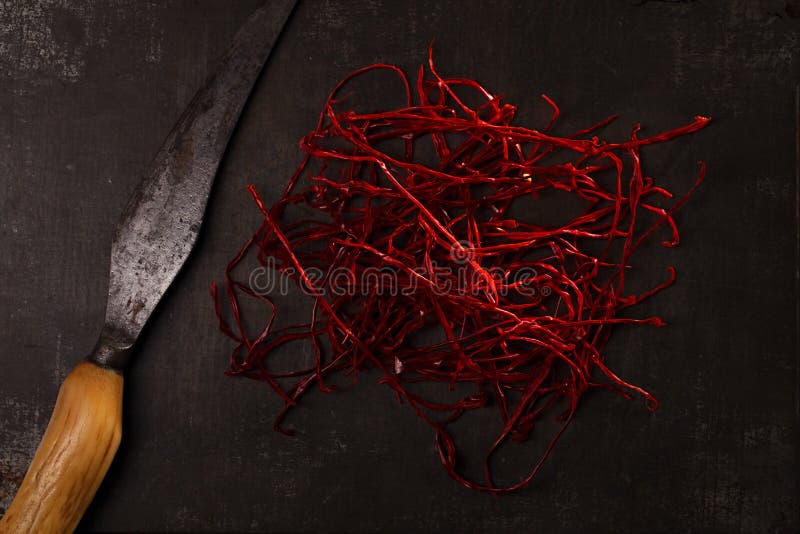 Chili Threads Strings Threads Stock Photo - Image of culinary, spice ...