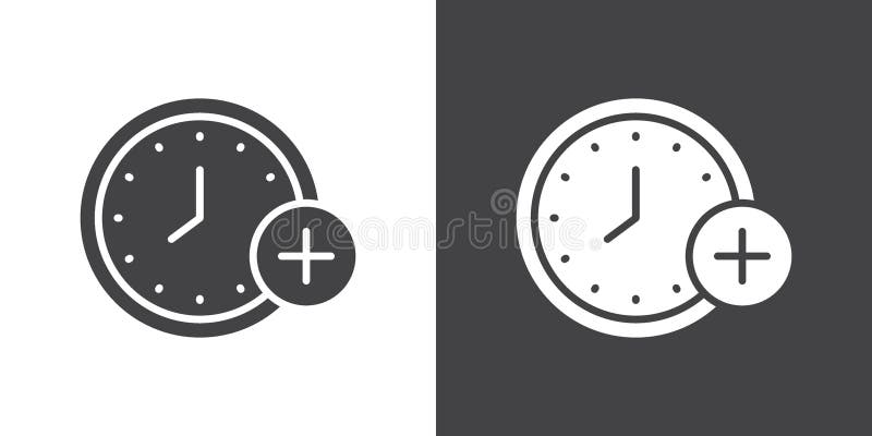 Extra Hours Icon Thin Line Illustration Set Stock Vector - Illustration ...