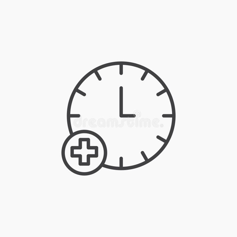 Extra Hoursline in Thin Line Black Color. Flat Simple Vector Symbols ...