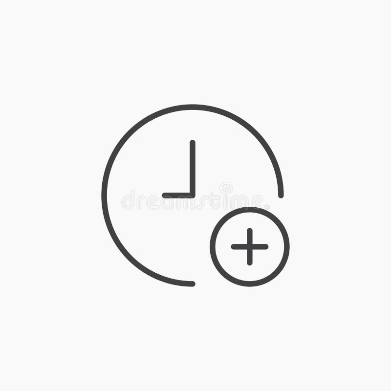 Extra Hoursline in Thin Line Black Color. Flat Simple Vector Symbols ...