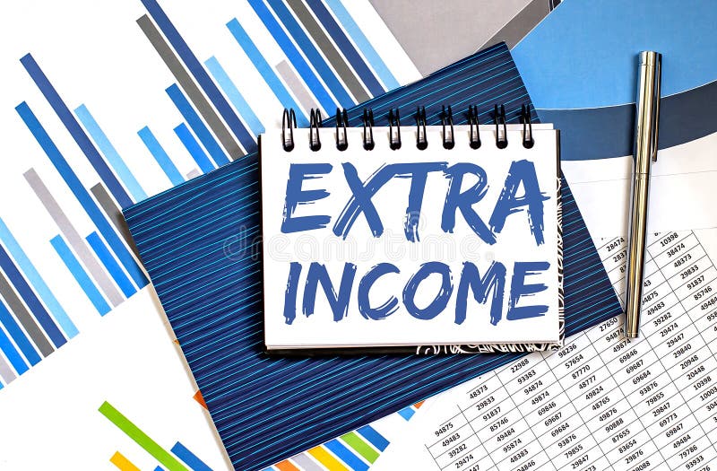 EXTRA INCOME Concepts on the Notepad with Pen and Charts Stock Photo ...