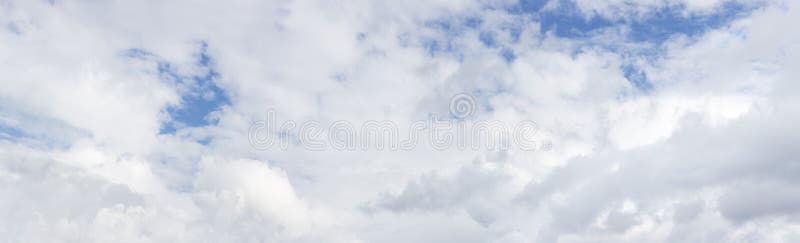 Extra Large Panorama of a Sky with White Fluffy Clouds Stock Image ...