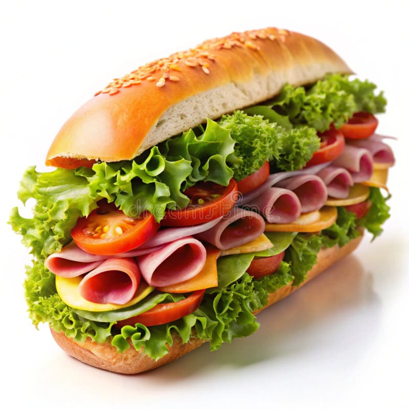 Extra Large Submarine Sandwich Stock Illustration - Illustration of ...