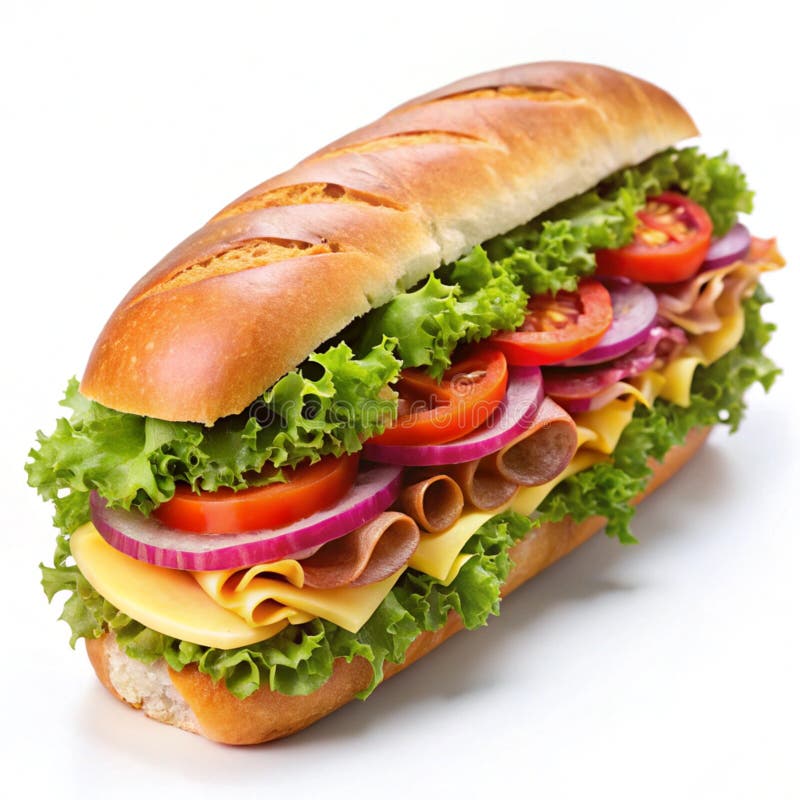 Extra Large Submarine Sandwich Stock Illustration - Illustration of ...