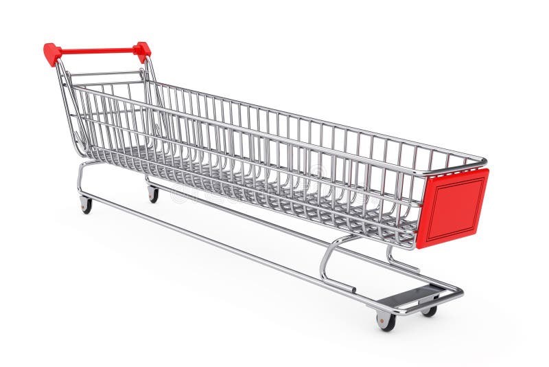 Extra Long and Large Shopping Cart Trolley. 3d Rendering Stock Photo ...