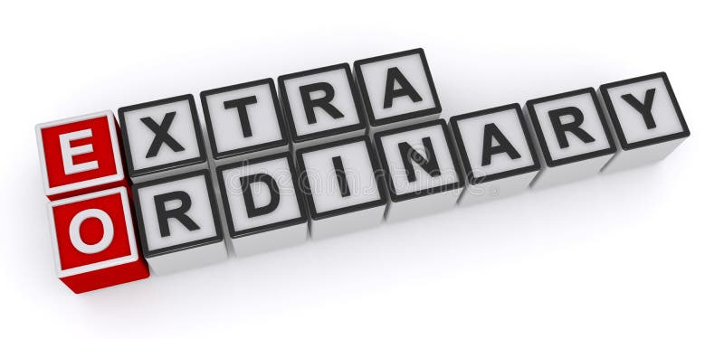 Extra ordinary word blocks stock illustration. Illustration of choice ...