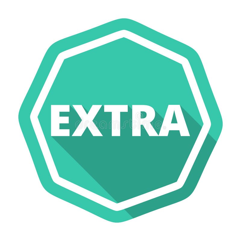 Extra Pictogram Met Lange Schaduw Stock Illustratie - Illustratie ...