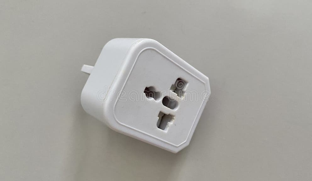 Extra Plug Adapter White Color on the Table Stock Image - Image of ...