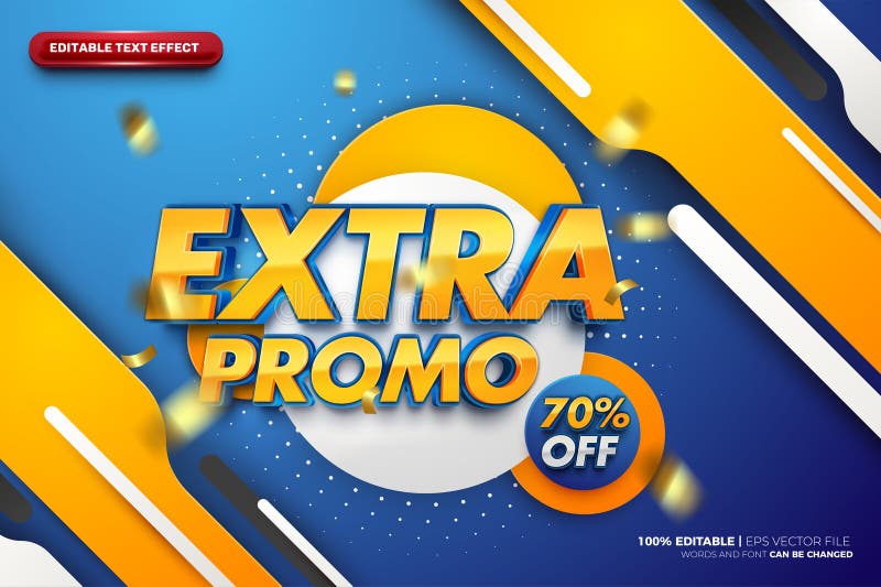 Extra Promo Editable Text Effect Style Stock Vector - Illustration of ...