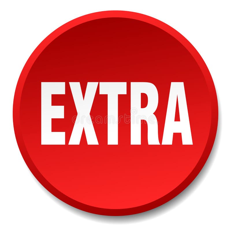 Extra Round Metallic Red Button Stock Vector - Illustration of offer ...