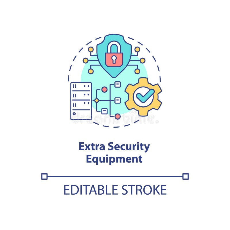 Extra Security Equipment Concept Icon Stock Vector - Illustration of ...
