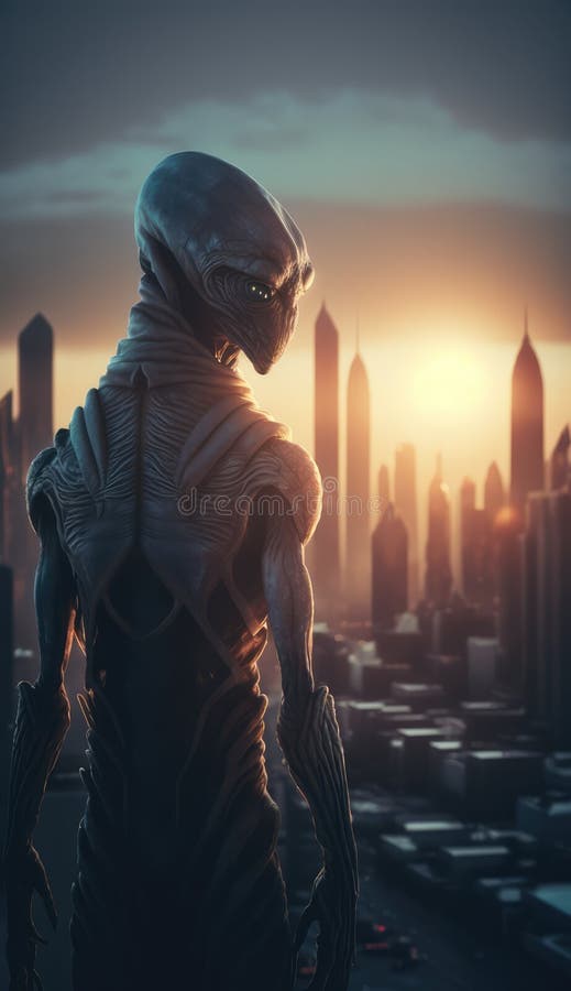 Extra Terrestrial Alien from Another Planet, Generated Ai Stock ...