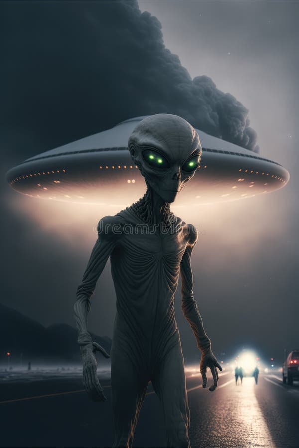 Extra Terrestrial Alien from Another Planet, Generated Ai Stock ...