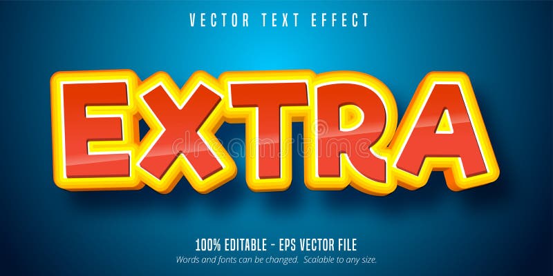 Extra Text Effect, Editable Font Style Stock Vector - Illustration of ...