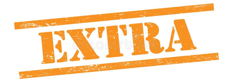 EXTRA Text on Orange Grungy Lines Stamp Stock Illustration ...