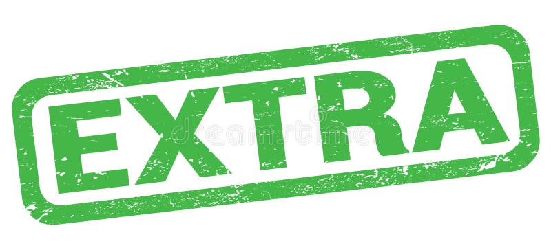 EXTRA Text Written on Green Rectangle Stamp Stock Illustration ...