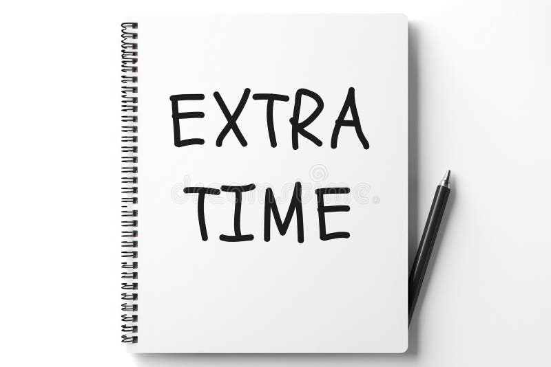 Extra Time Inscription Text Words on Notepad Page Stock Illustration ...