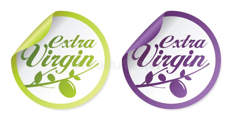Extra Virgin Olive Oil Stickers Stock Illustration - Illustration of ...
