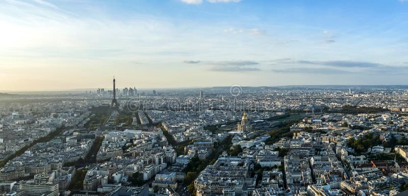 Extra Wide Aerial View of Paris Stock Image - Image of france, paris ...