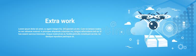 Extra Work Business Concept Horizontal Banner Stock Vector ...