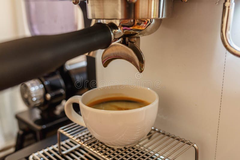 Extract Coffee from the Coffee Machine in the Coffee Shop Stock Image ...