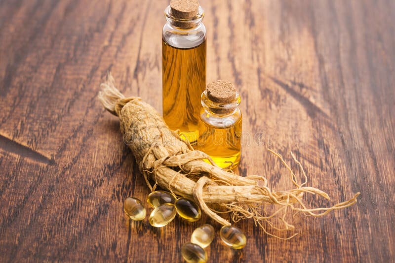 Extract of ginseng root stock photo. Image of plant - 117219288