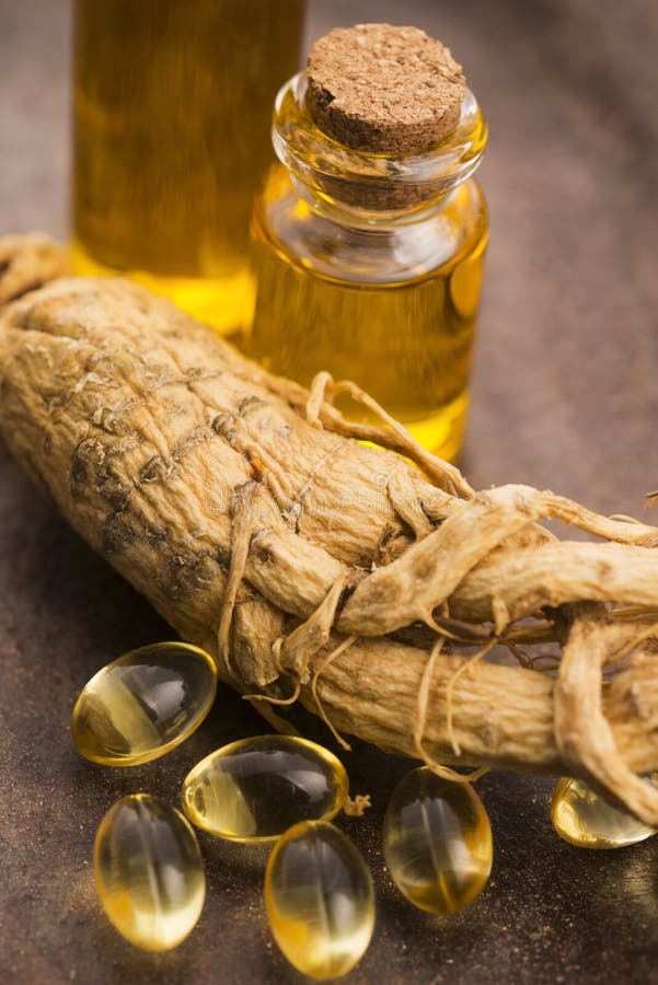 Extract of ginseng root stock image. Image of asian - 117221443