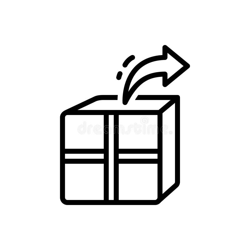 Black Line Icon for Extract, Product and Deliver Stock Vector ...