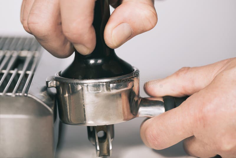 Extracting Coffee and Making Several Hot Drinks in Studio Stock Image ...