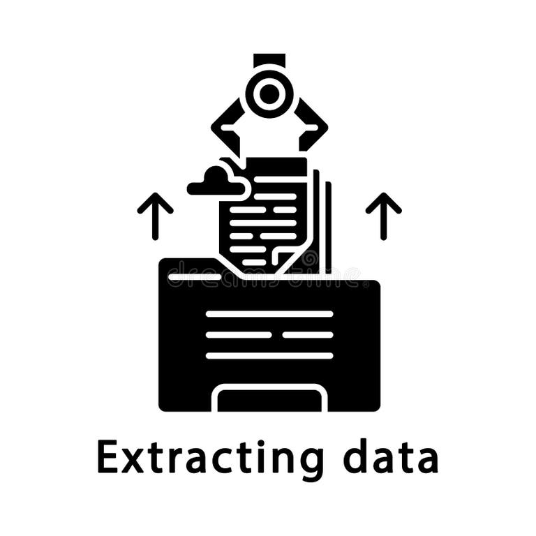 Extracting data glyph icon stock vector. Illustration of badge - 178647144