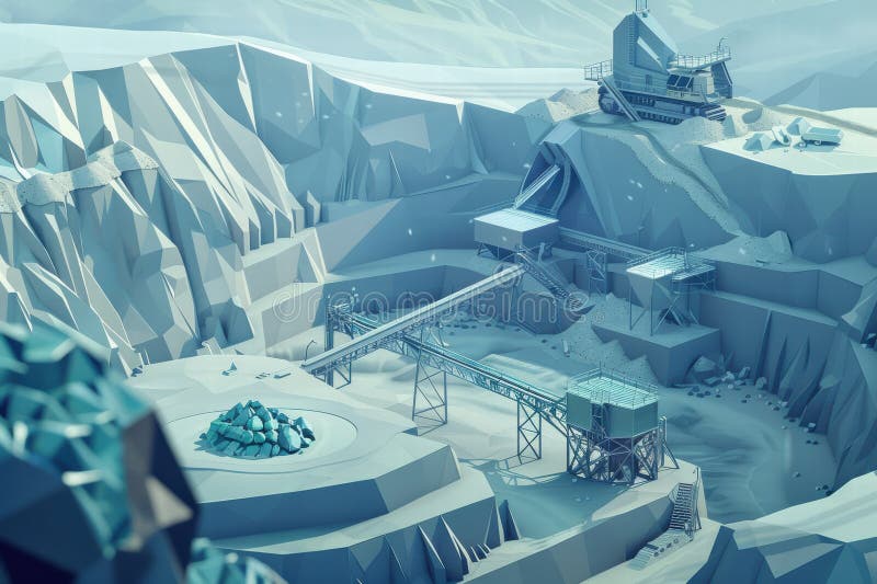 Extracting Diamonds Quarry Workers Industrial Machinery Stock Photos ...