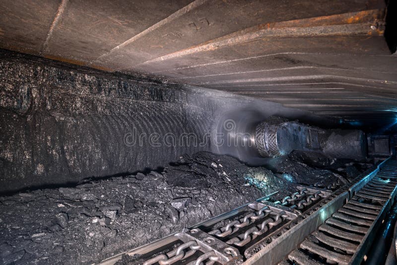 Extraction of Coal by Underground Method. Stock Photo - Image of ...