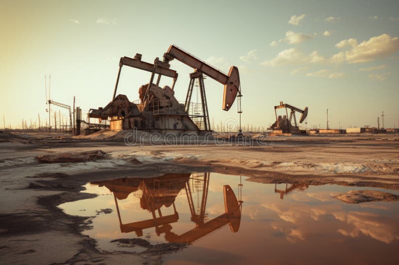 Extraction of Crude Oil from Underground. Oil Production Stock ...