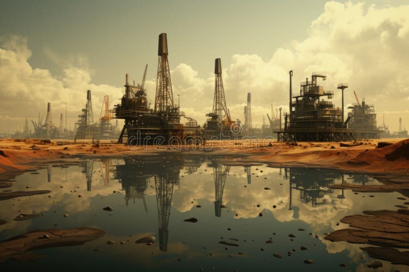 Extraction of Crude Oil from Underground. Oil Production Stock ...