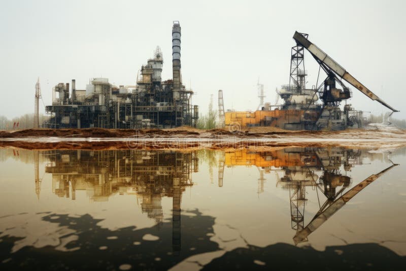 Extraction of Crude Oil from Underground. Oil Production Stock ...