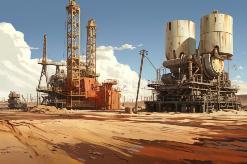 Extraction of Crude Oil from Underground. Oil Production Stock ...