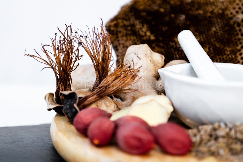 Extraction of Ginger and Garlic To Make Herbal Medicine Stock Image ...