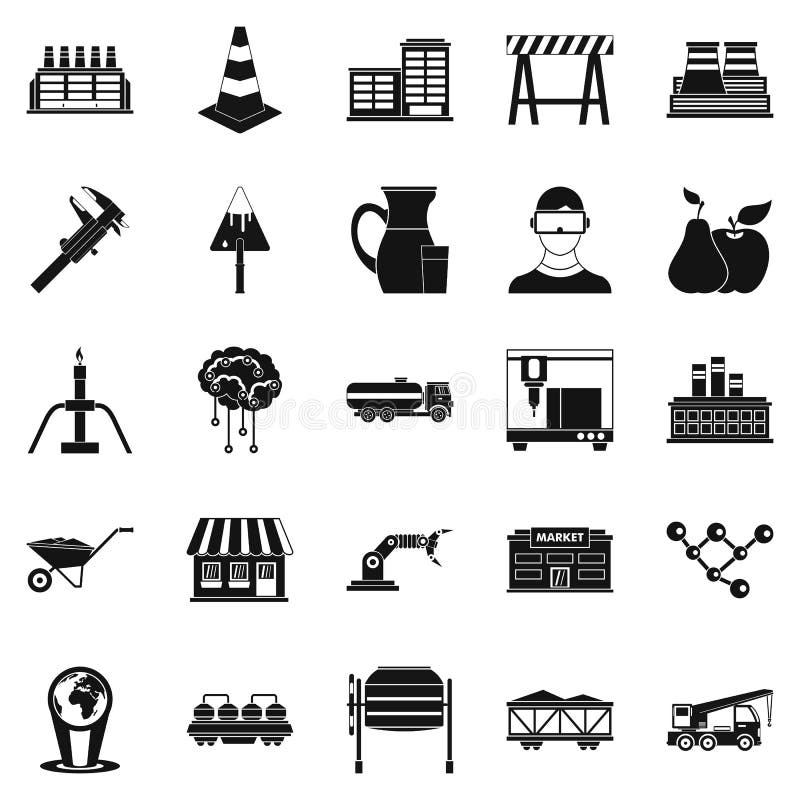 Extraction Icons Set, Simple Style Stock Vector - Illustration of ...